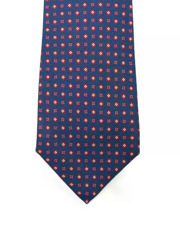 Kiton Geometric-print Tie - Blue