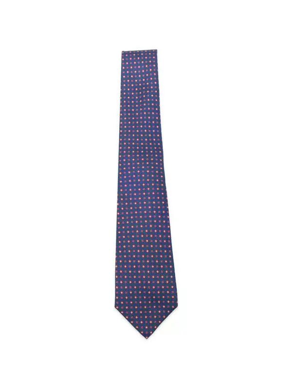 Kiton Geometric-print Tie - Blue