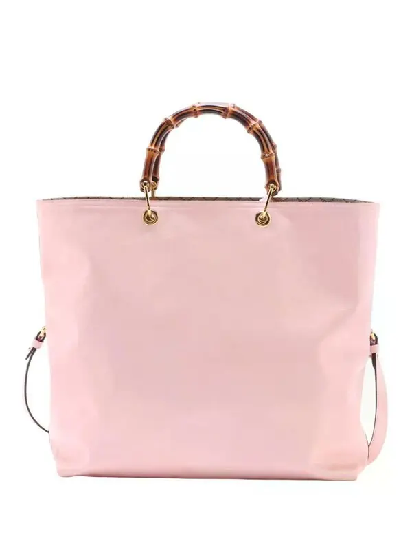 Gucci 2016-2026 Tall Leather Bamboo Shopper Tote Satchel - Pink