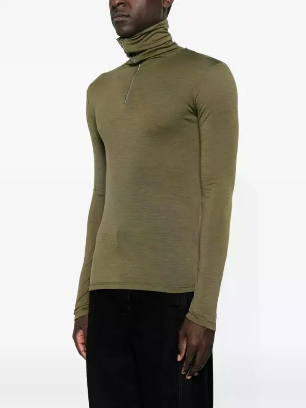 JIL SANDER Zip-neck Long-sleeve T-shirt