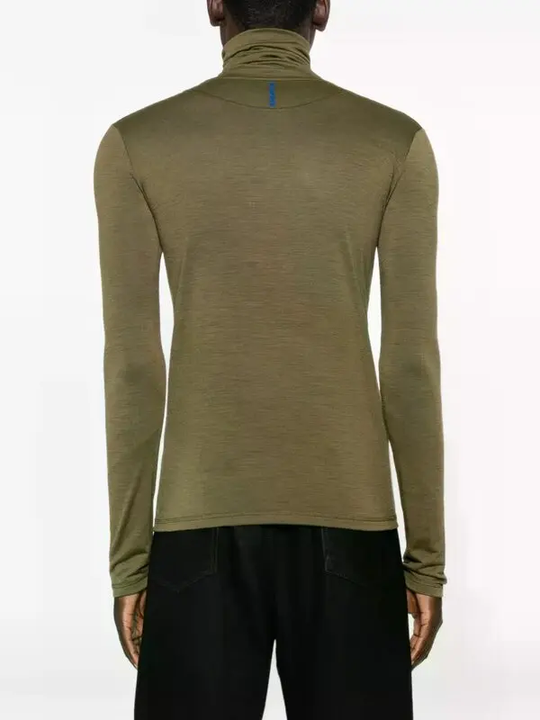 JIL SANDER Zip-neck Long-sleeve T-shirt - Green