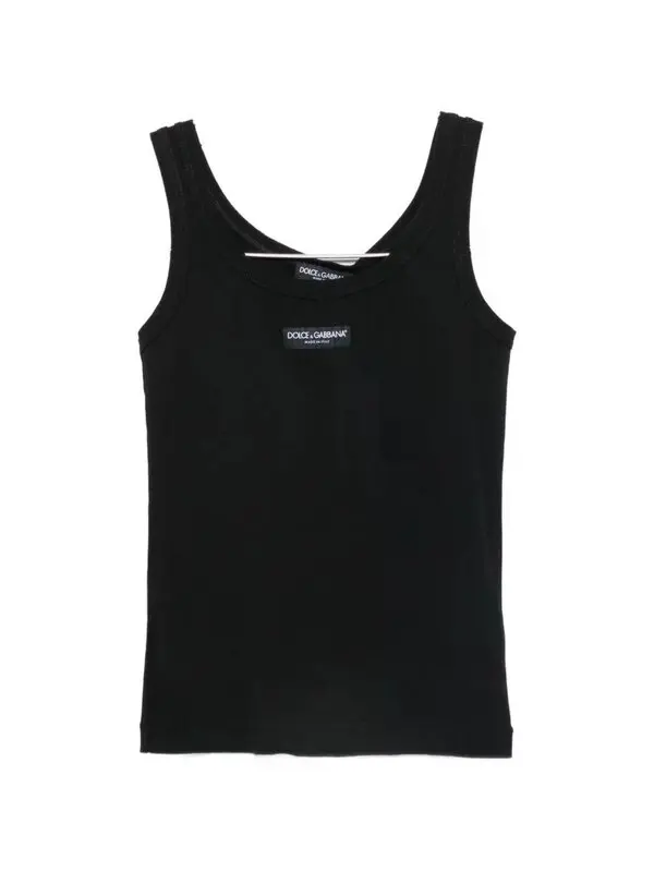 Dolce & Gabbana Logo-patch Ribbed-knit Tank Top