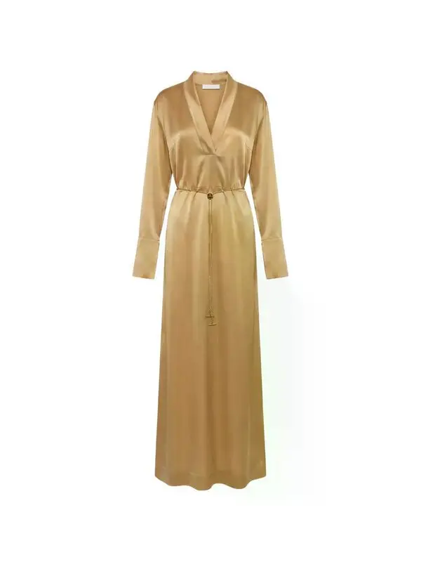 DANAME Belted V-neck Maxi Dress