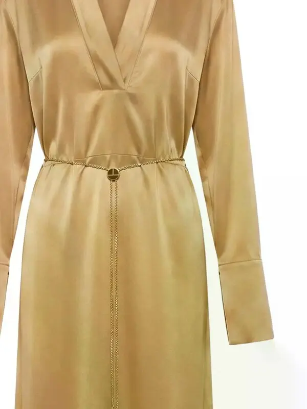 DANAME Belted V-neck Maxi Dress