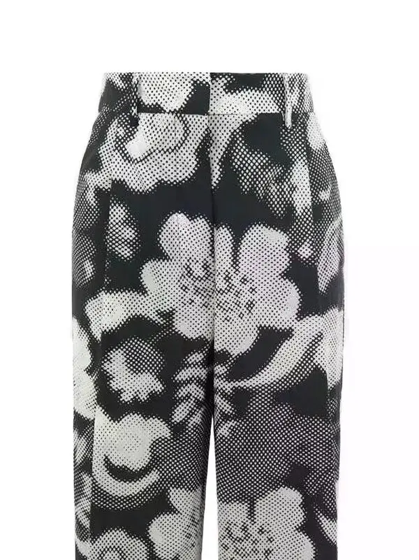 Essentiel Antwerp Floral-print Wide-leg Trousers - Black
