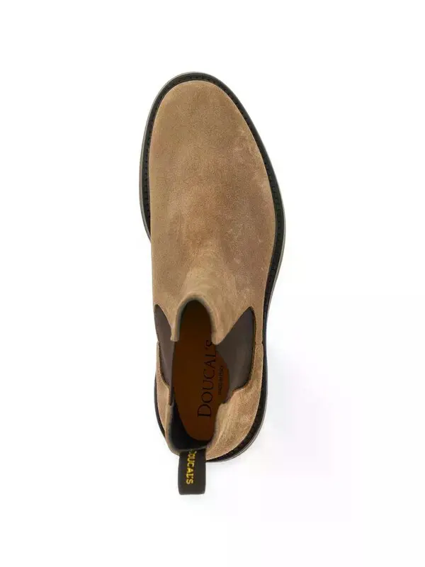 DOUCAL'S Suede Round-toe Chelsea Boots