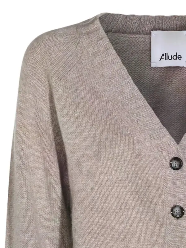 ALLUDE V-neck Button-down Cardigan