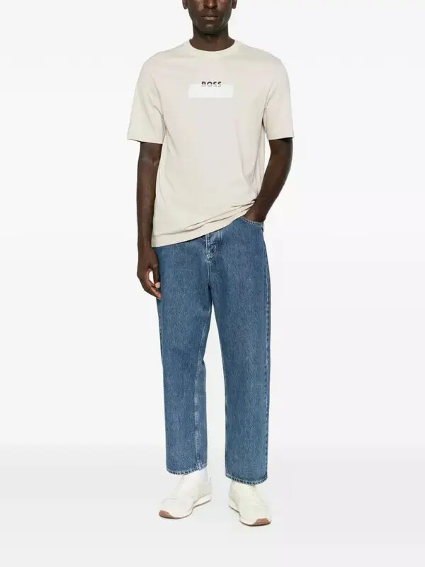 BOSS Logo-print Short-sleeve T-shirt - Neutrals