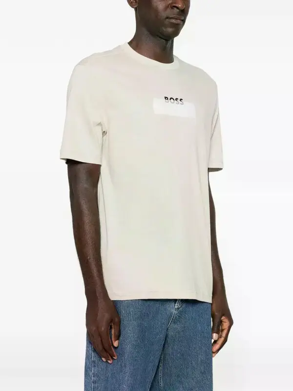 BOSS Logo-print Short-sleeve T-shirt - Neutrals