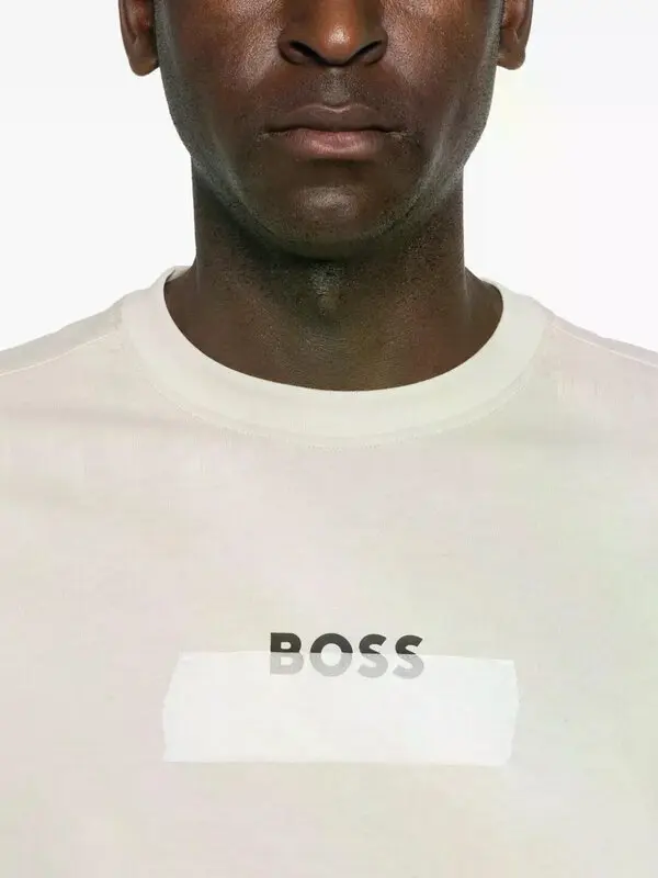 BOSS Logo-print Short-sleeve T-shirt - Neutrals