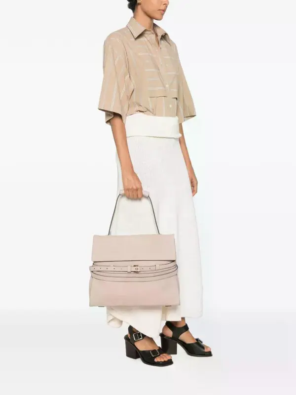 Moschino Belt-detail Leather Shoulder Bag - Neutrals