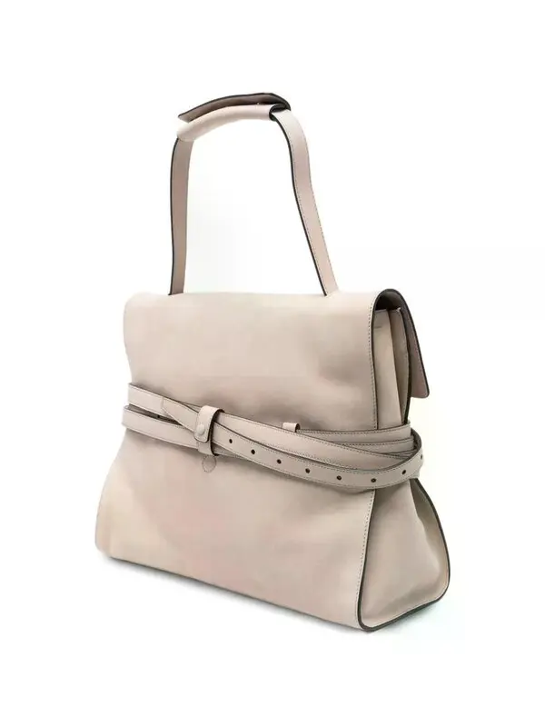 Moschino Belt-detail Leather Shoulder Bag - Neutrals