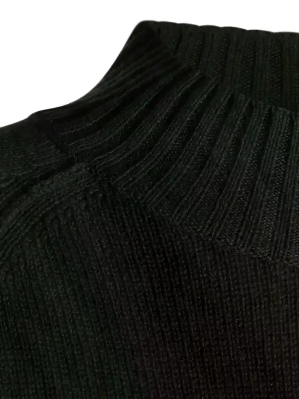 ALLUDE Ribbed-knit Raglan-sleeve Sweater