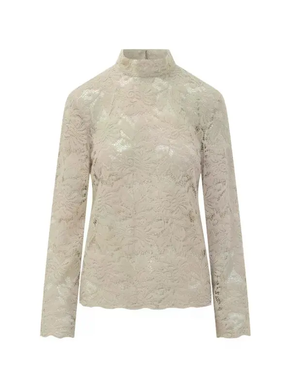 LE SULLY STUDIO Lace High-neck Blouse