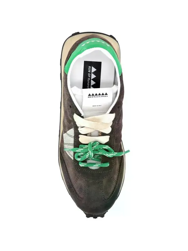 RUN OF Suede Panelled Sneakers - Brown