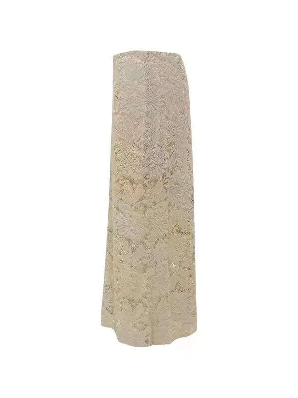 LE SULLY STUDIO Lace-overlay Midi Skirt
