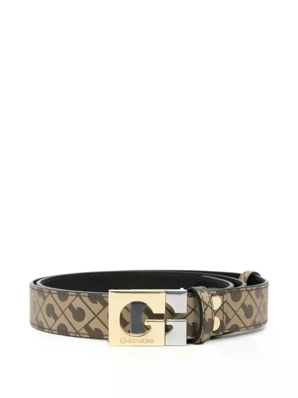 GHERARDINI Millerighe Monogram Logo-buckle Belt