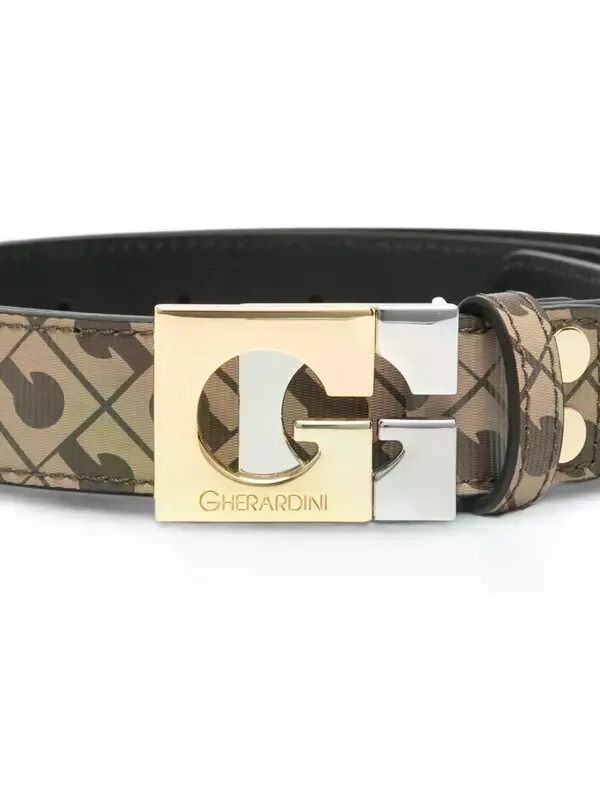 GHERARDINI Millerighe Monogram Logo-buckle Belt