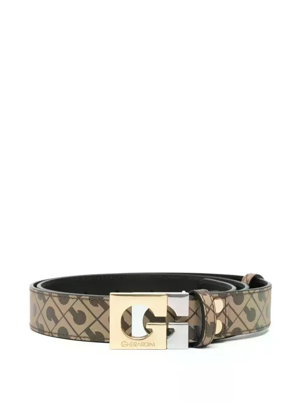 GHERARDINI Millerighe Monogram Logo-buckle Belt - Brown