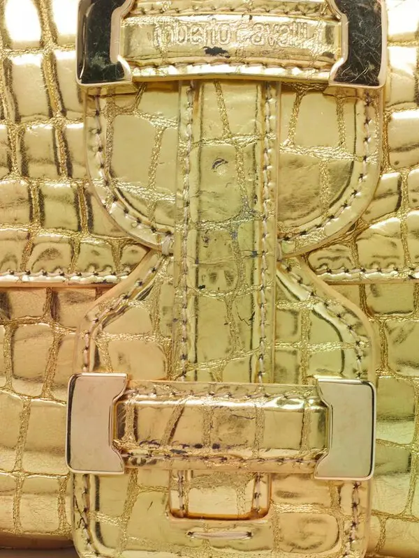 Roberto Cavalli Crocodile-embossed Wristlet Clutch Bag