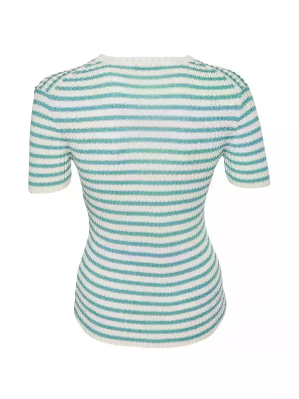 Dior Dioriviera Striped Rib-knit T-shirt - White