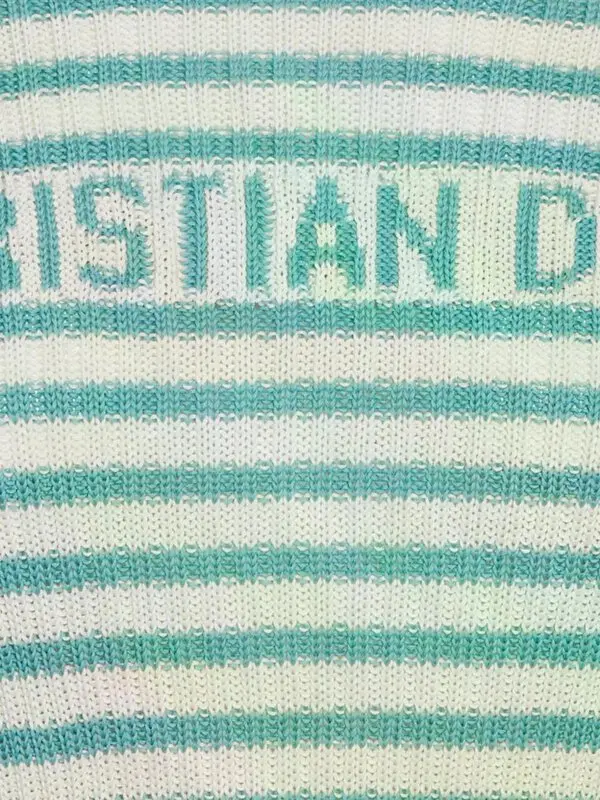 Dior Dioriviera Striped Rib-knit T-shirt - White