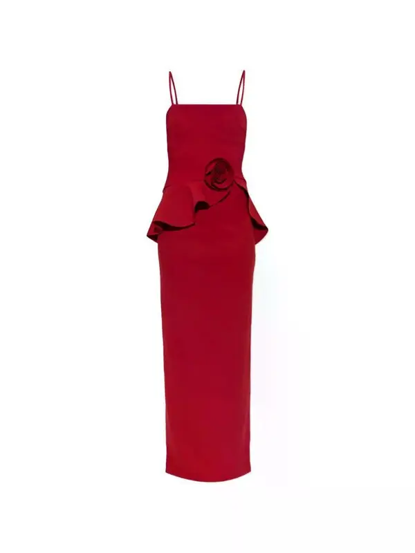 ROTATE BY BIRGER CHRISTENSEN Long Flower Strapless Maxi Dress
