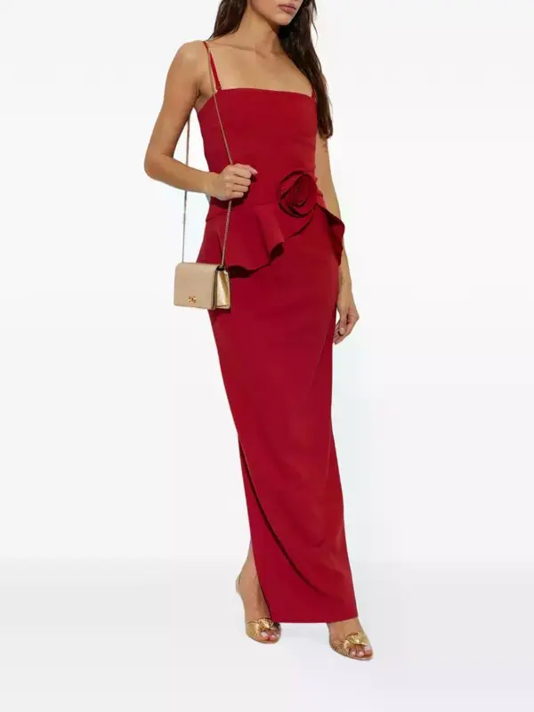 ROTATE BY BIRGER CHRISTENSEN Long Flower Strapless Maxi Dress