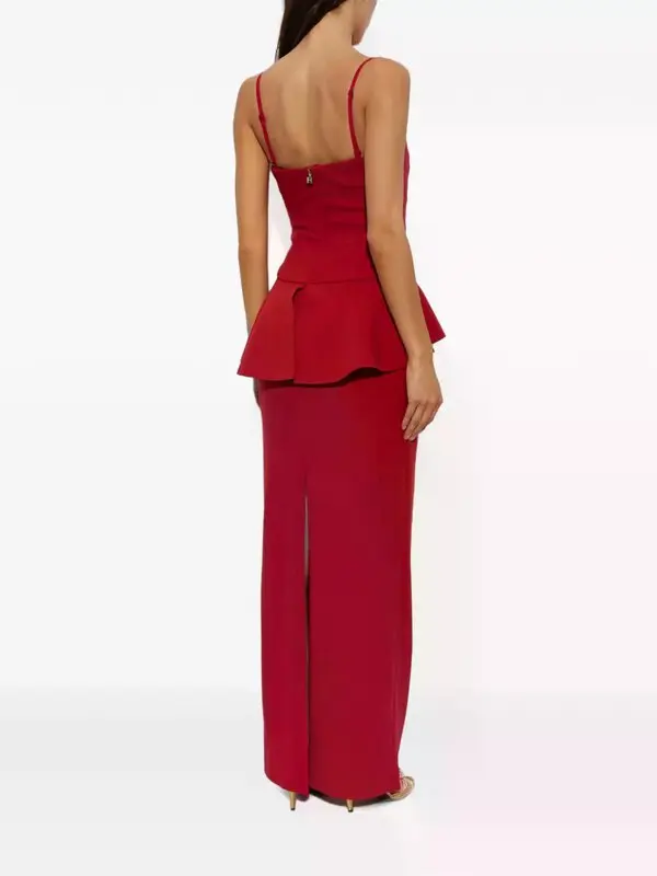 ROTATE BY BIRGER CHRISTENSEN Long Flower Strapless Maxi Dress