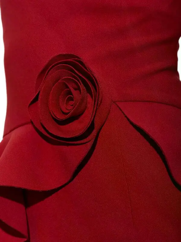ROTATE BY BIRGER CHRISTENSEN Long Flower Strapless Maxi Dress