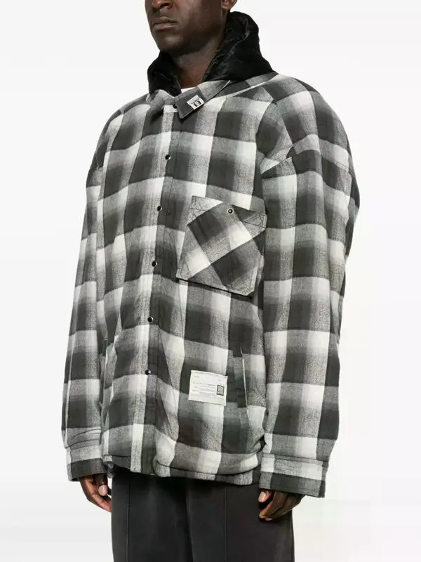 Mihara Yasuhiro Check-pattern Hooded Jacket