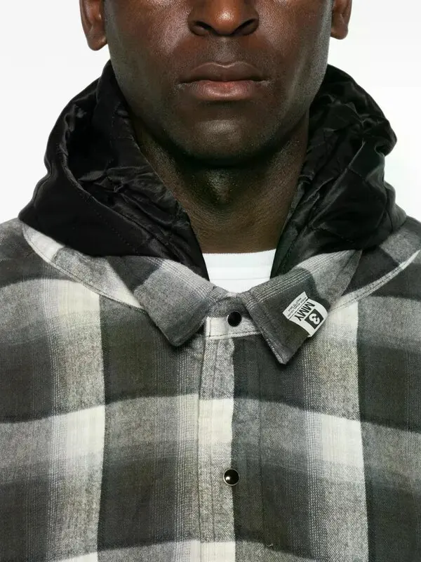 Mihara Yasuhiro Check-pattern Hooded Jacket