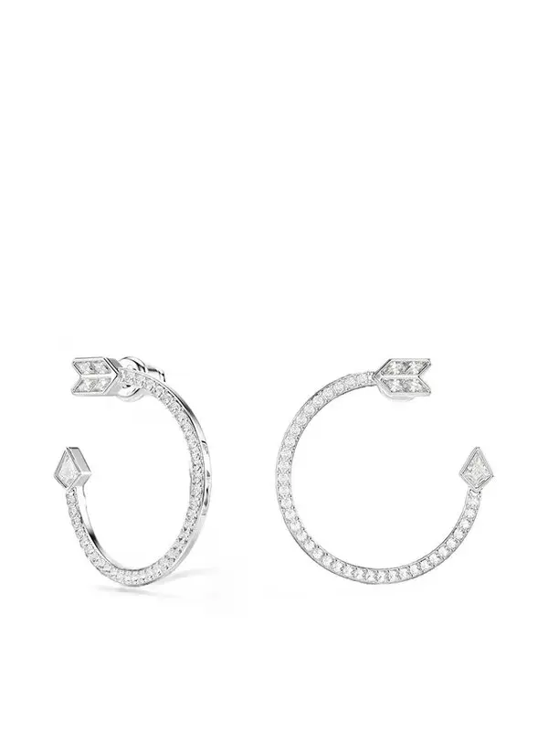 SWAROVSKI Idyllia Crystal-embellished Arrow Hoop Earrings