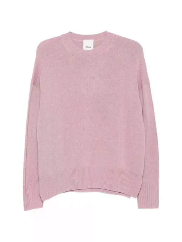 ALLUDE Ribbed-knit Crew-neck Sweater - Pink