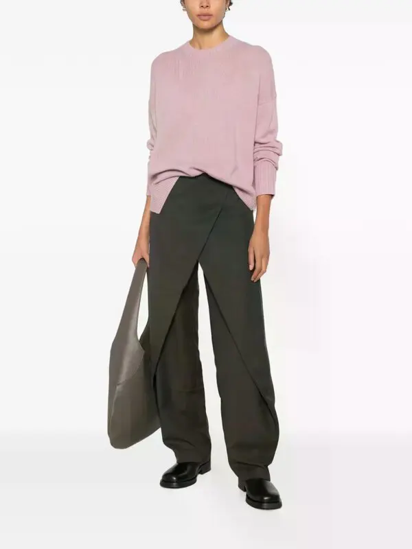 ALLUDE Ribbed-knit Crew-neck Sweater - Pink