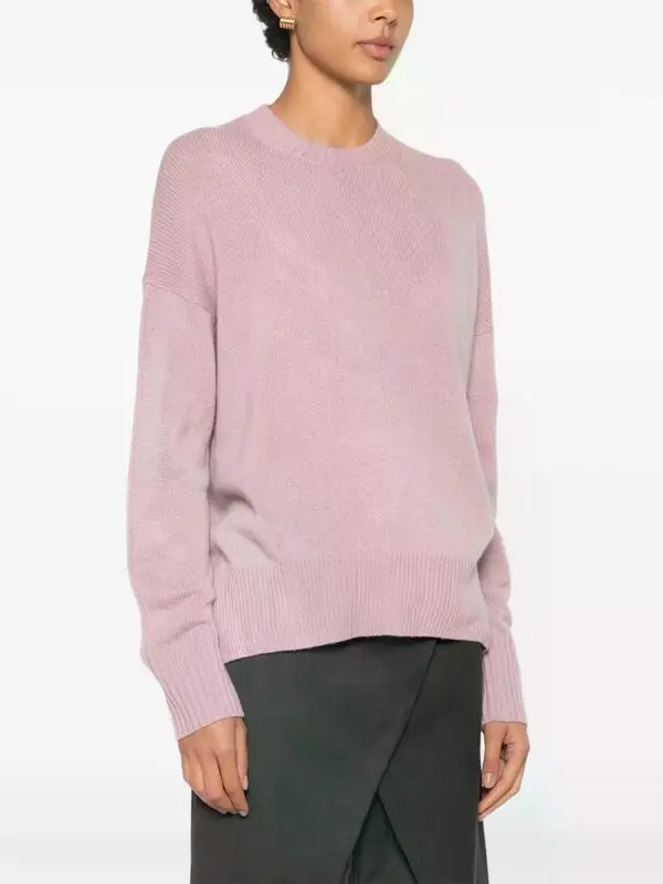 ALLUDE Ribbed-knit Crew-neck Sweater - Pink