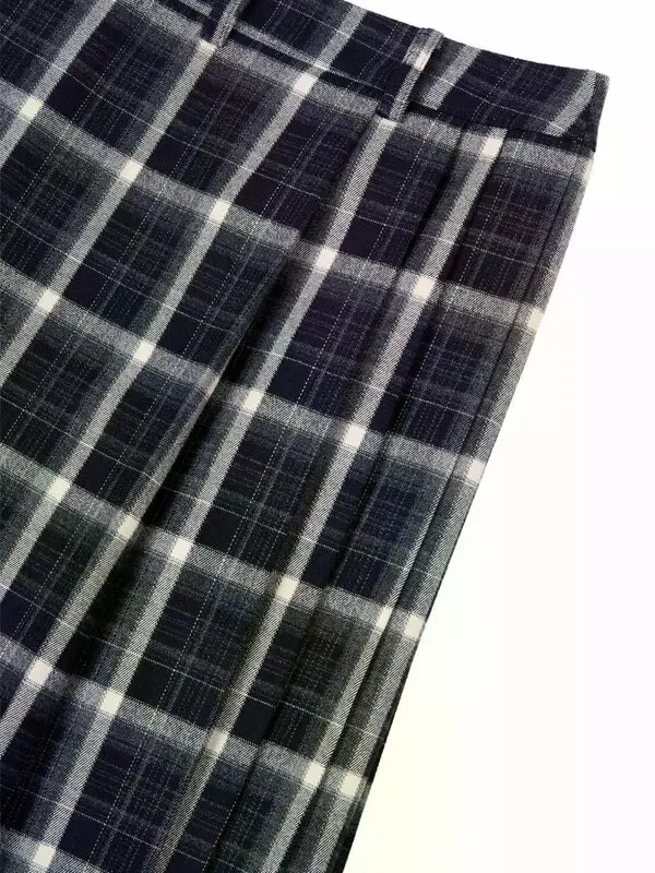 STUDIO TOMBOY Check Unbalanced Wrap Skirt