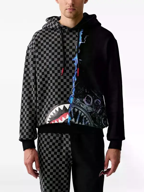 SPRAYGROUND Checkerboard-print Graphic-print Hoodie