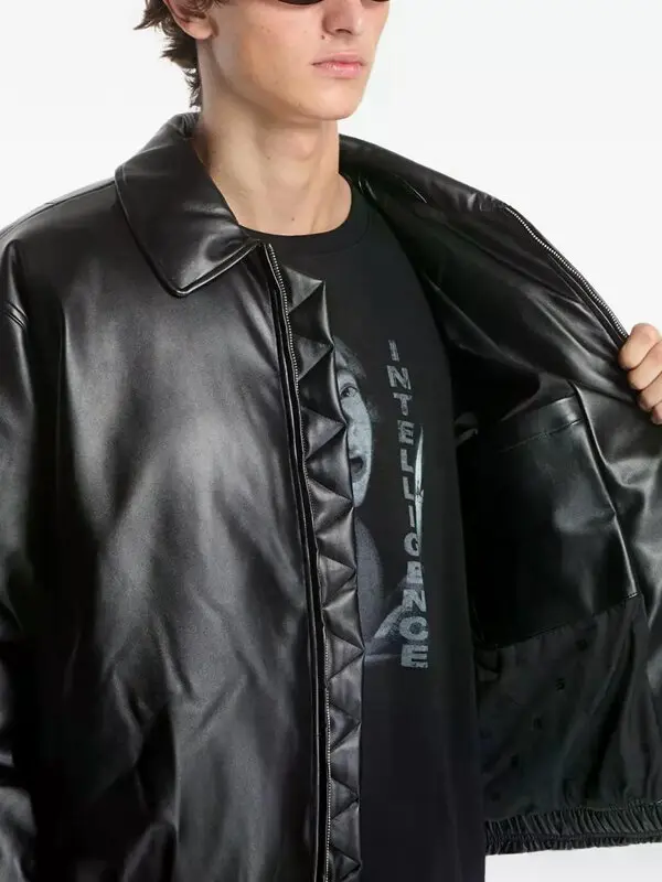 MISBHV Faux-leather Bomber Jacket