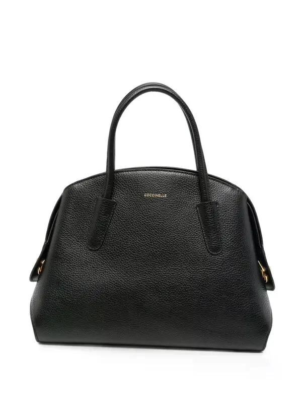 COCCINELLE Grained Leather Shoulder Bag - Black