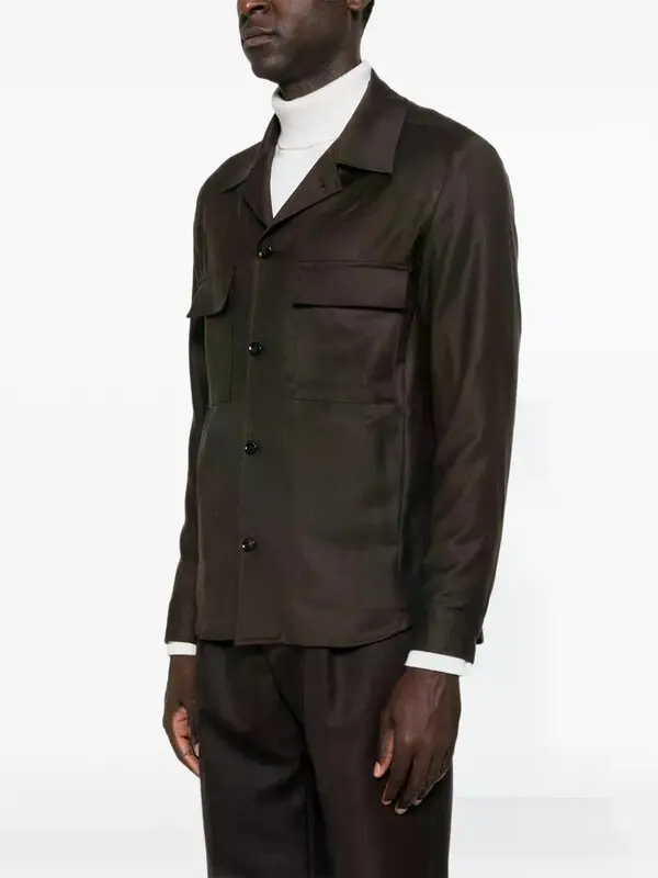 BRIGLIA 1949 John Button-up Pocket-detail Shirt Jacket
