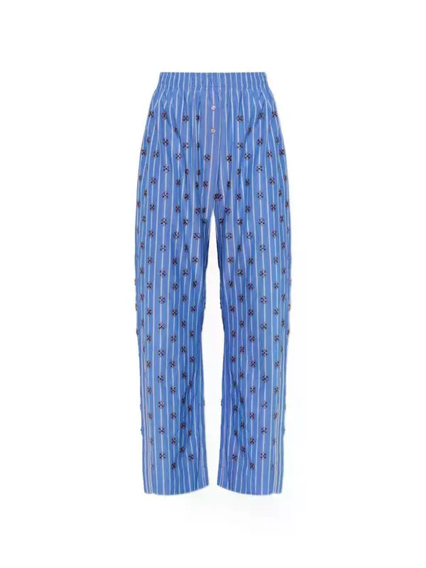 Munthe Viologen Bead-embellished Striped Trousers