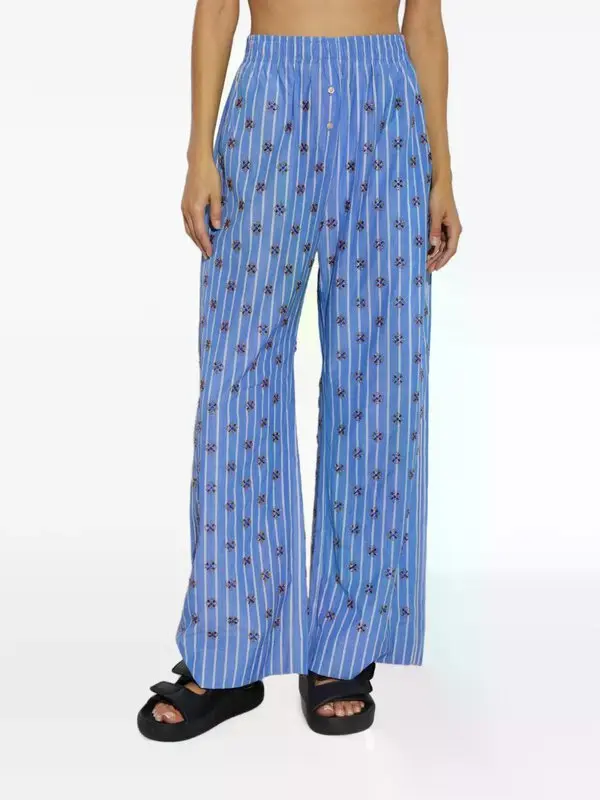 Munthe Viologen Bead-embellished Striped Trousers