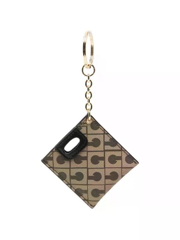 GHERARDINI Piattina Monogram Keyring - Neutrals