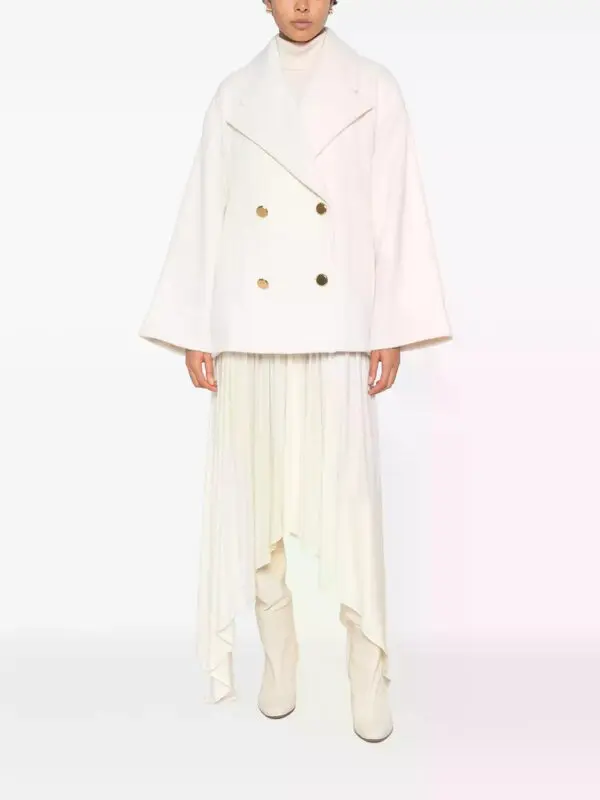 P.a.r.o.s.h Notch-lapel Double-breasted Coat - Neutrals