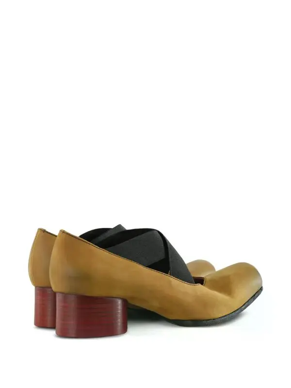 UMA WANG Cross-strap Pleated-toe Ballet Flats - Neutrals