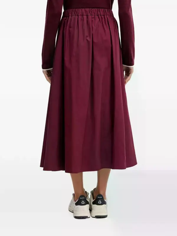 BENETTON Belted Flared Midi Skirt