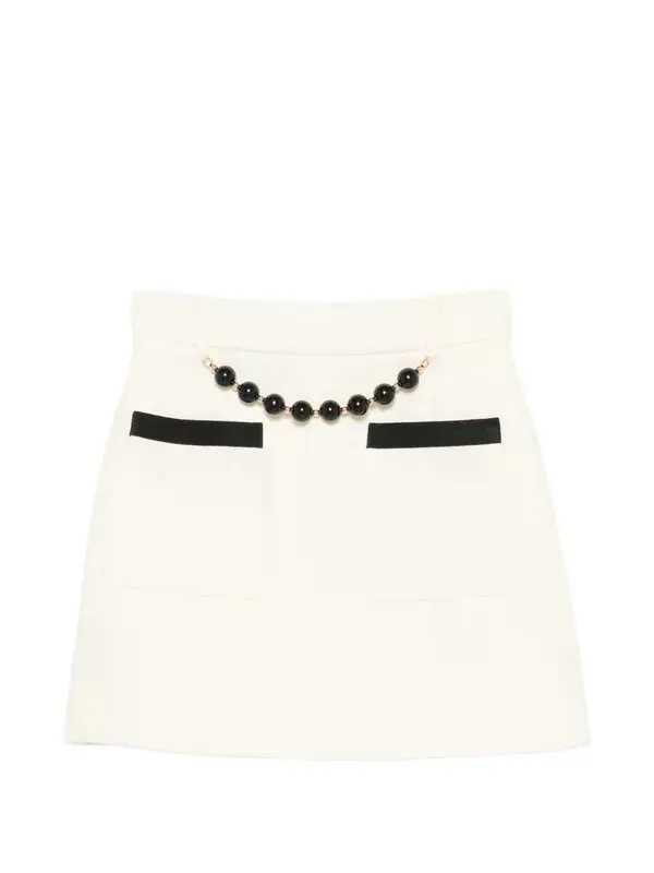 ALESSANDRO ENRIQUEZ Bead-embellished A-line Mini Skirt