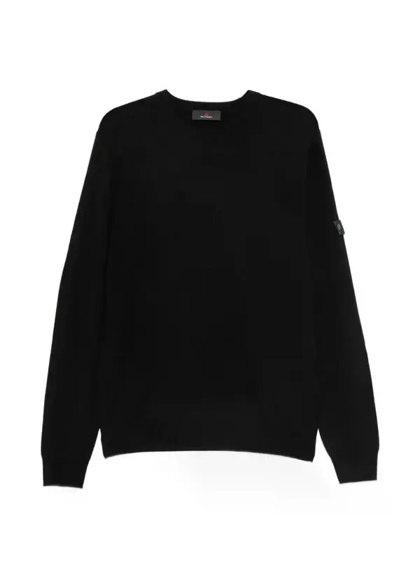 Peuterey Logo-patch Crew-neck Sweater - Black