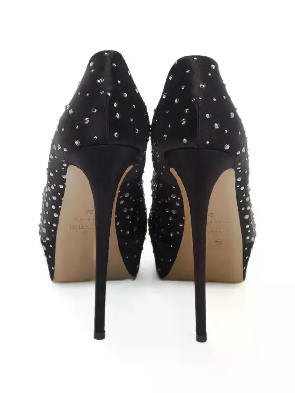Valentino Garavani Crystal-embellished Peep-toe Pumps